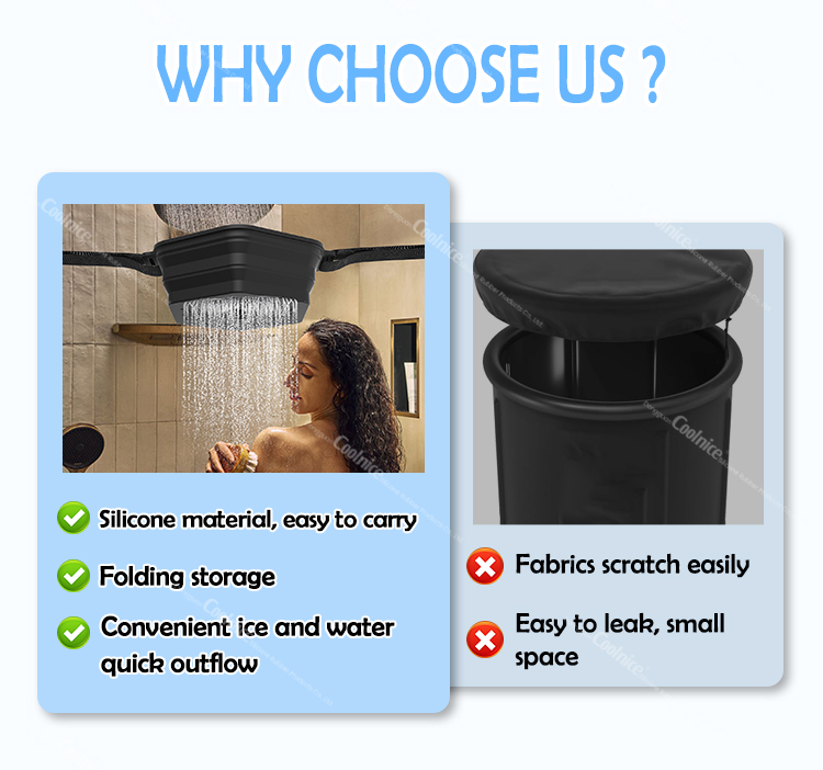 Silicone Ice Shower - Premium Portable Folding Cold Water Shower
